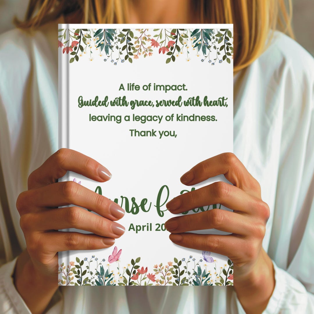Personalized Retirement Journal for Nurse – Floral Memory Book With ...