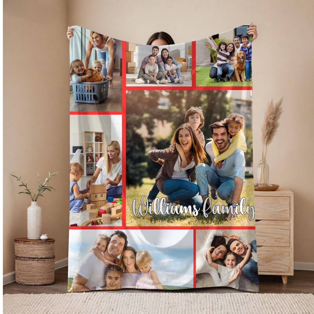 Custom Family Photo Blanket: Personalized Keepsake Throw Gift - Etsy