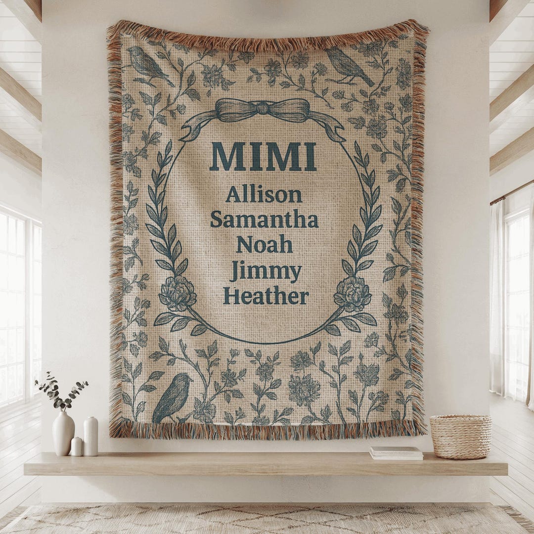 Personalized Mimi Blanket Christmas Gift • Custom Woven Throw With ...