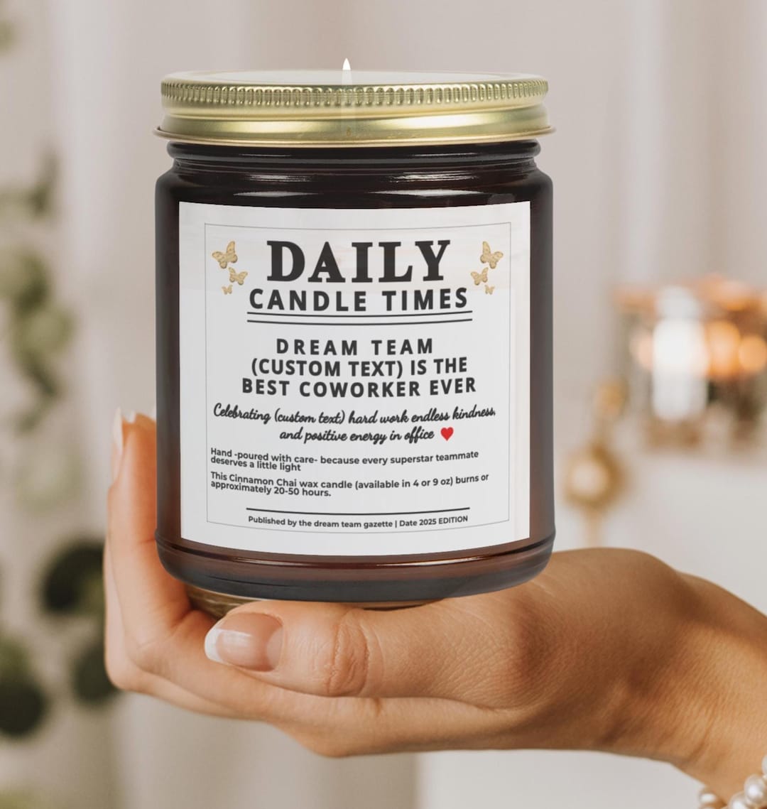 Custom Coworker Gift Candle, Personalized Name & Message, Unique ...