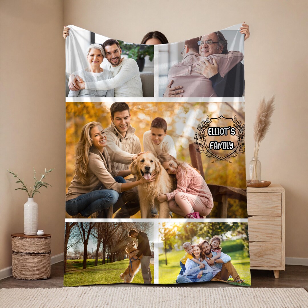 Personalized Family Photo Blanket: Custom Picture Throw, Birthday Gift ...