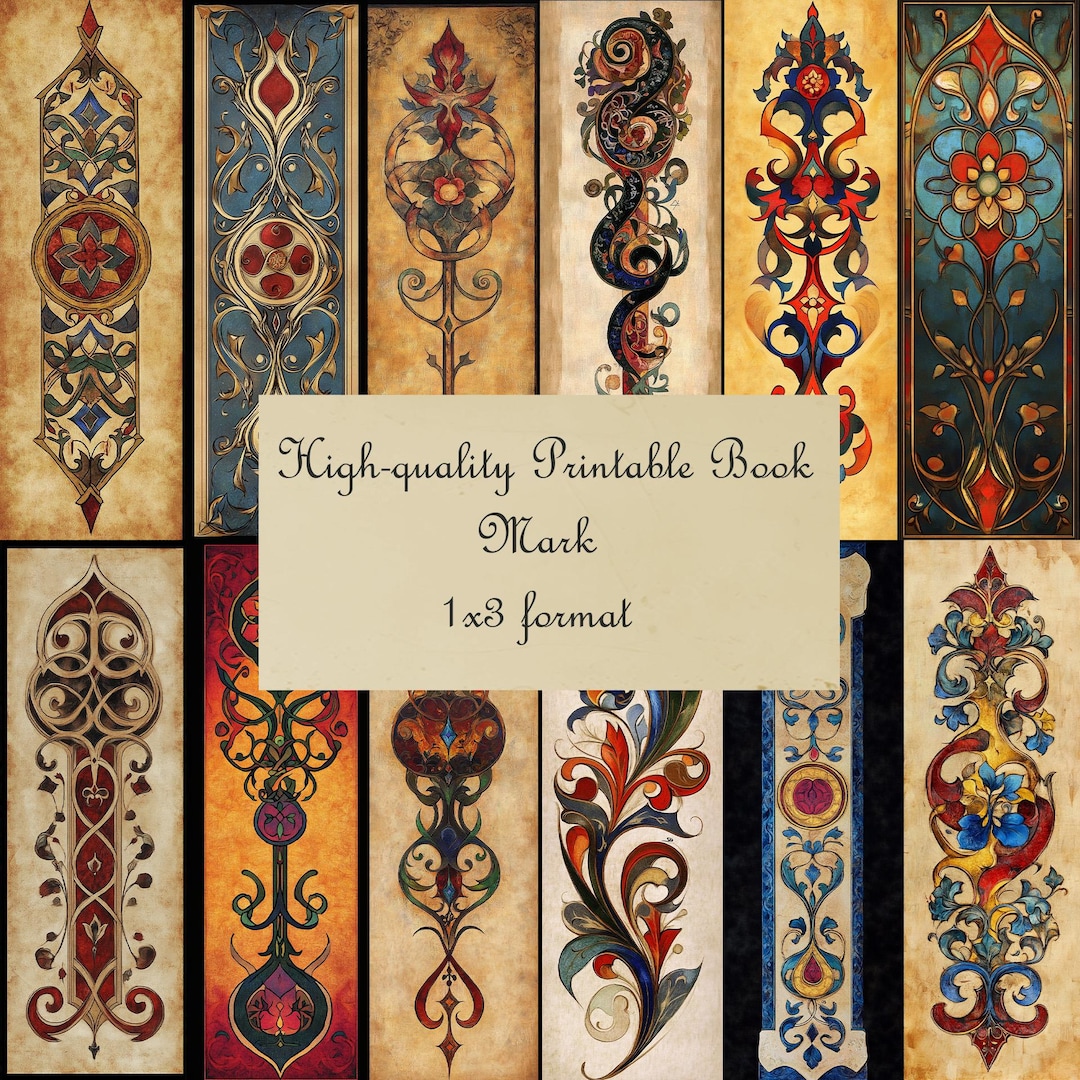 Medieval Bookmarks (16 Bookmarks), Medieval Theme, Printable Decorative ...