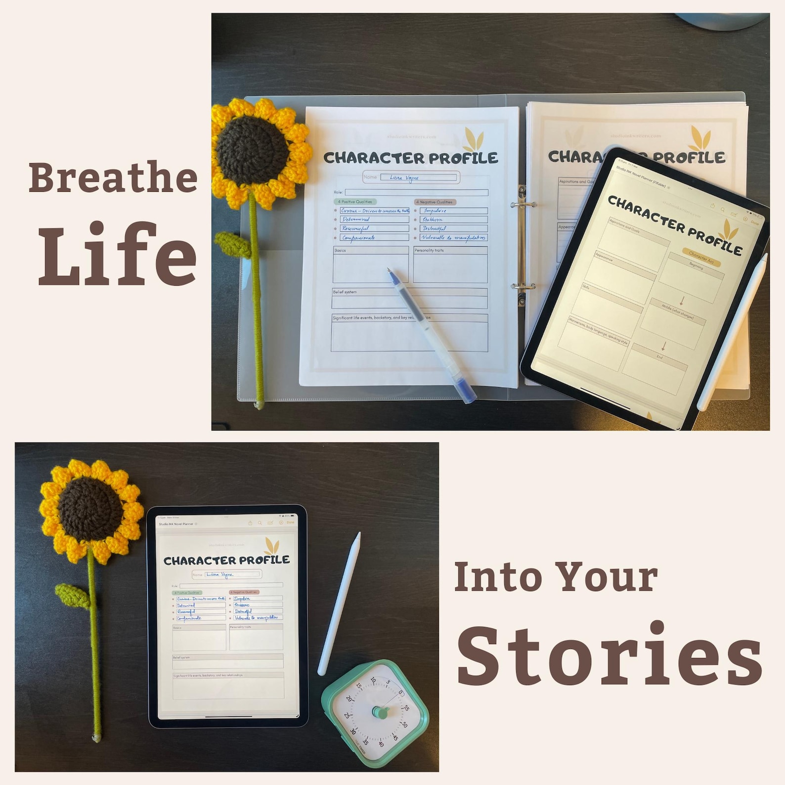 Character Profile Worksheets for Writers, Fillable & Printable PDF ...