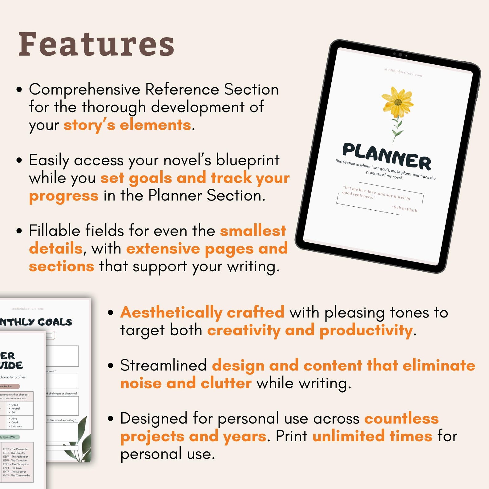 Guided Novel Planner: Story Writing Worksheets and Journal for Writers ...