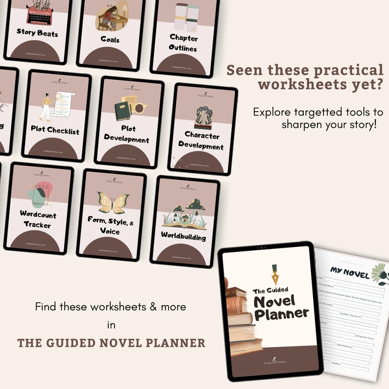 Plot Development Worksheets: Fillable and Printable Novel Writing ...