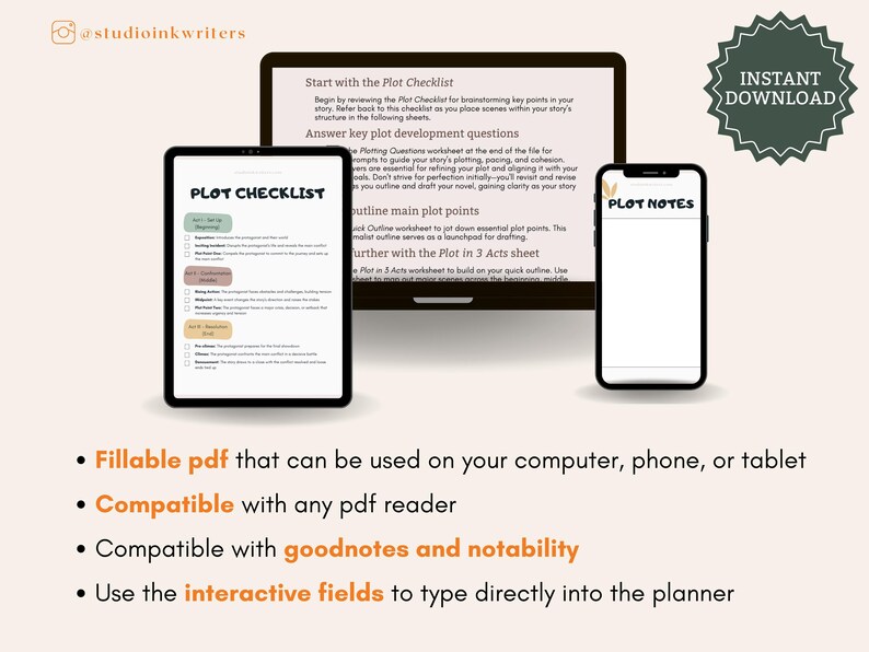 Interactive & Printable Plot Development Worksheets for Writers | Digital Novel Writing, Plot ...