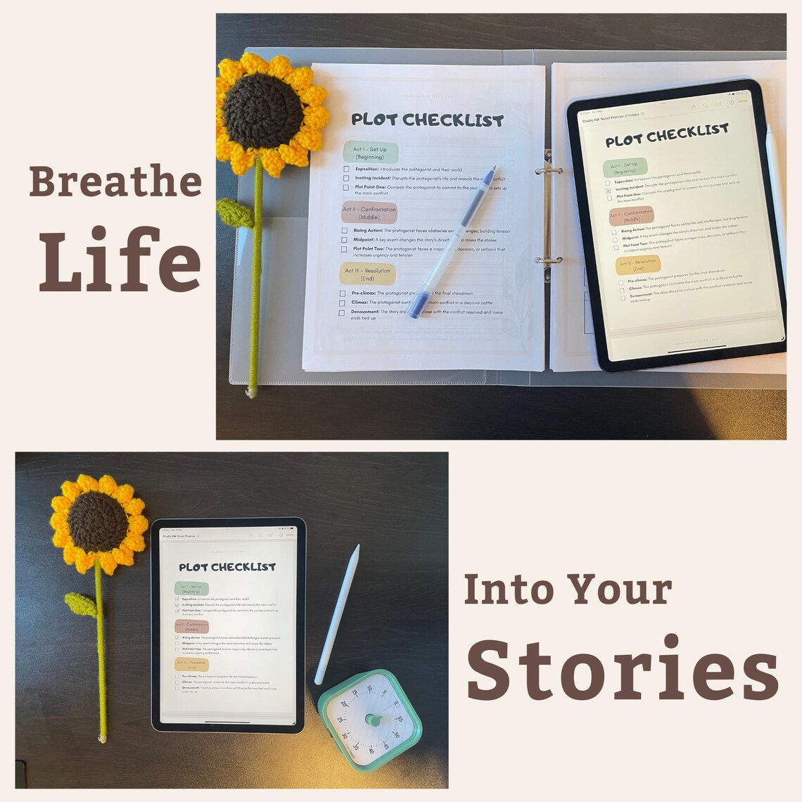 Novel Plot Checklist, Fillable and Printable PDF | One-page Digital ...