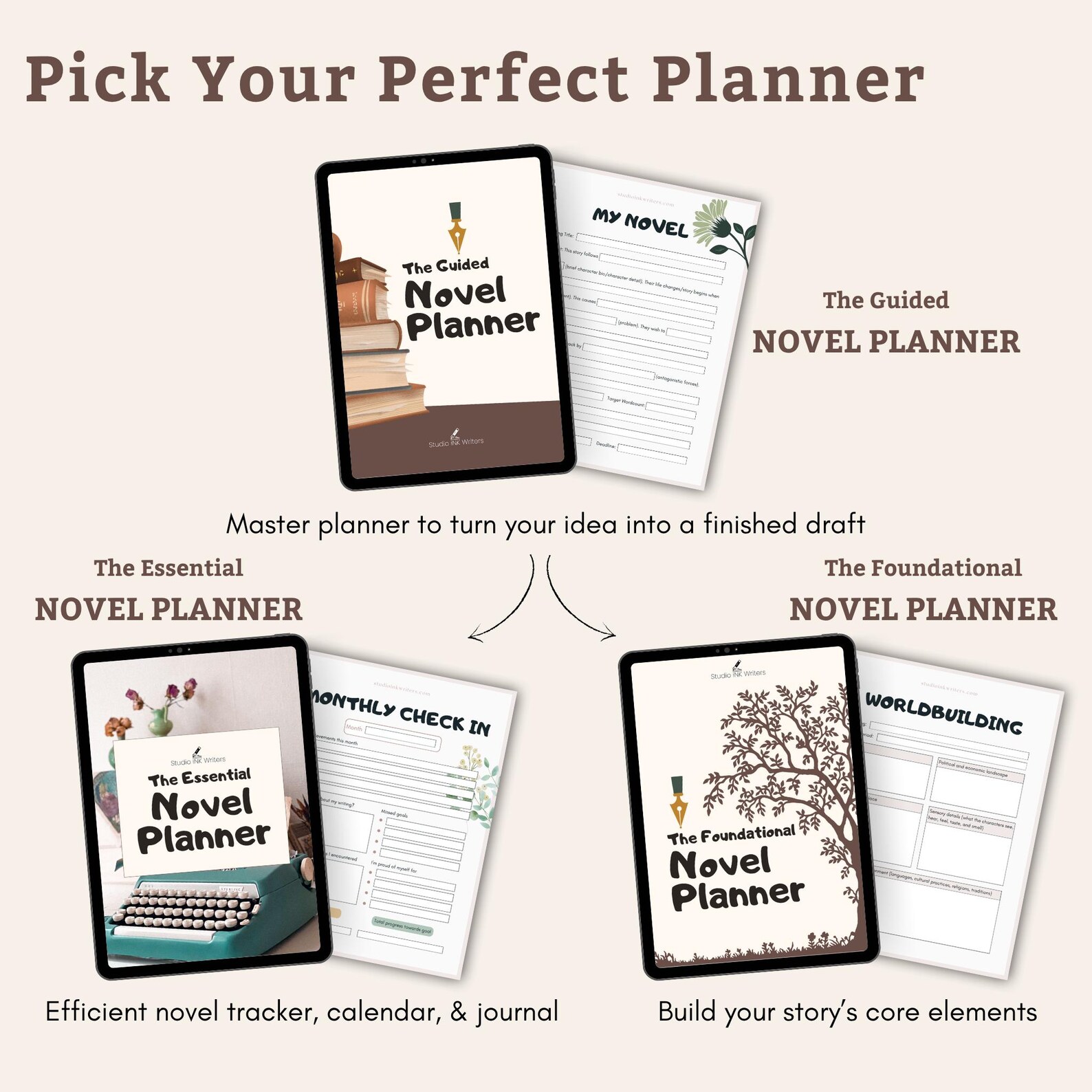 Guided Novel Planner: Story Writing Worksheets and Journal for Writers ...
