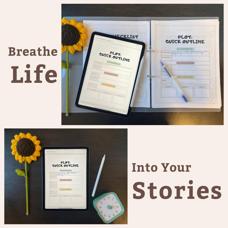 Quick Plot Outline Worksheets for Writers, Fillable & Printable ...