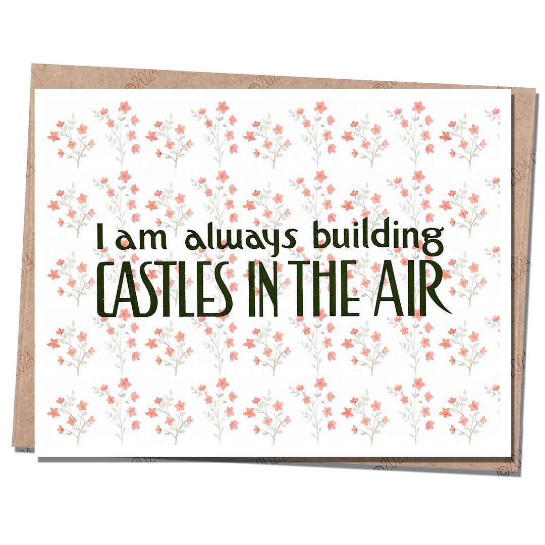 A2 Greeting Card Castles in the Air Color Block With Red Flowers ...
