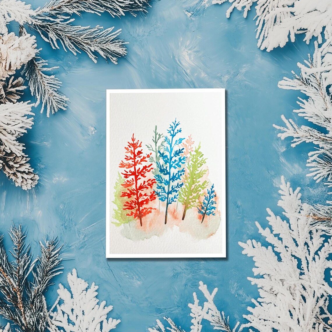 Whimsical Greeting Cards - Seasonal Trees - Blank Inside - Kraft ...