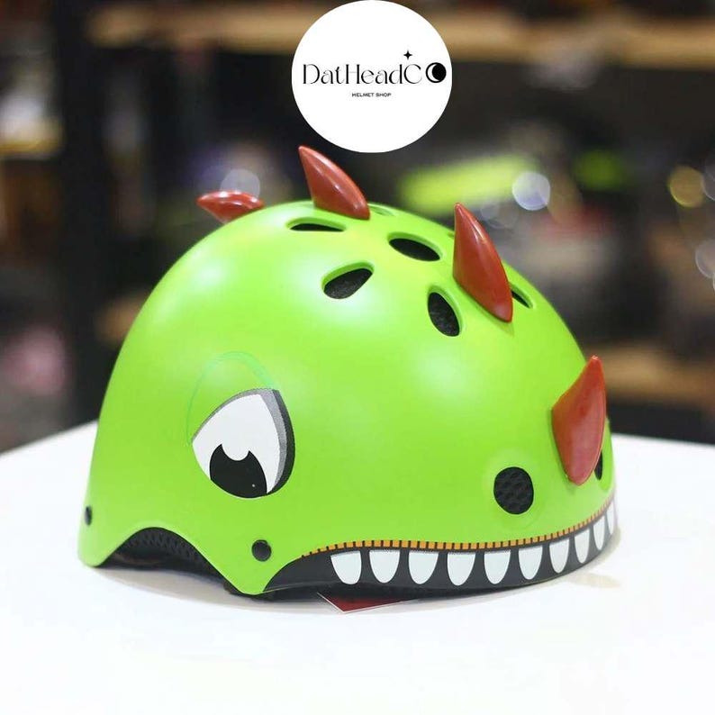 Dinosaur-themed Kids Helmet Fun and Safe Bike Helmet With 3D Spikes - Etsy