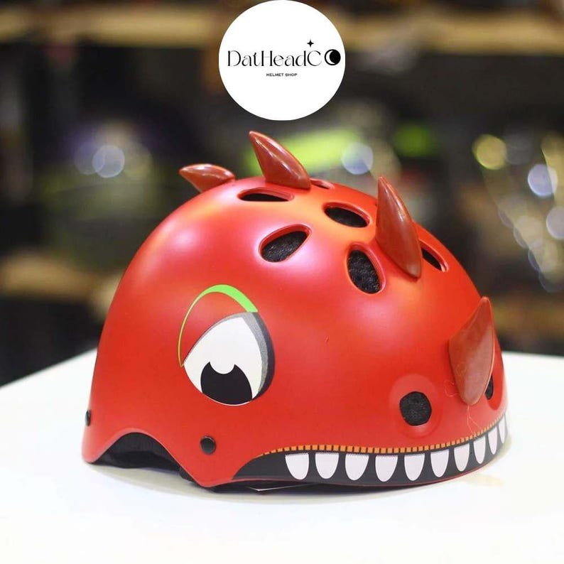 Dinosaur-themed Kids Helmet Fun and Safe Bike Helmet With 3D Spikes - Etsy