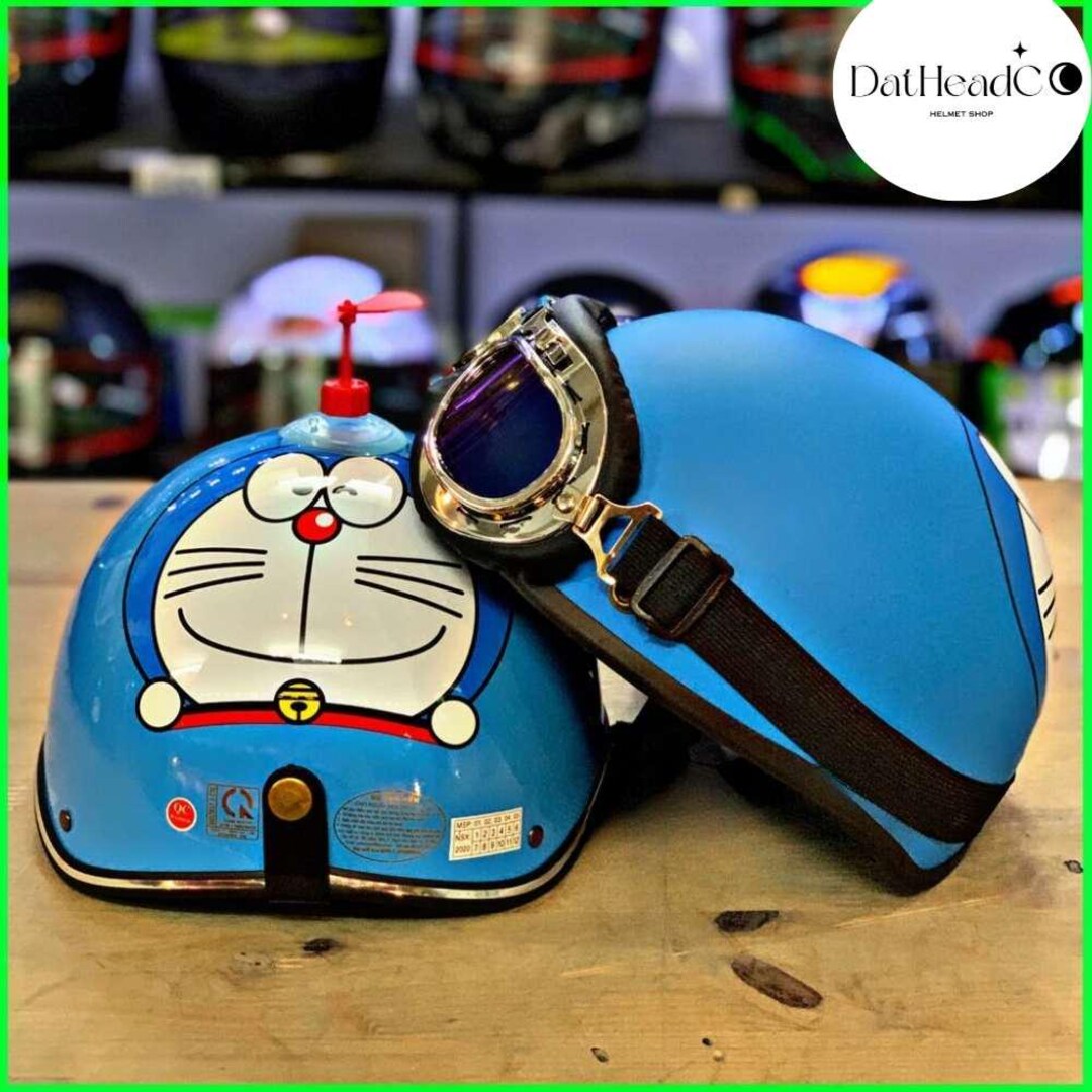 Doraemon-themed Kids Helmet With Goggles and Propeller Fun and Safe ...