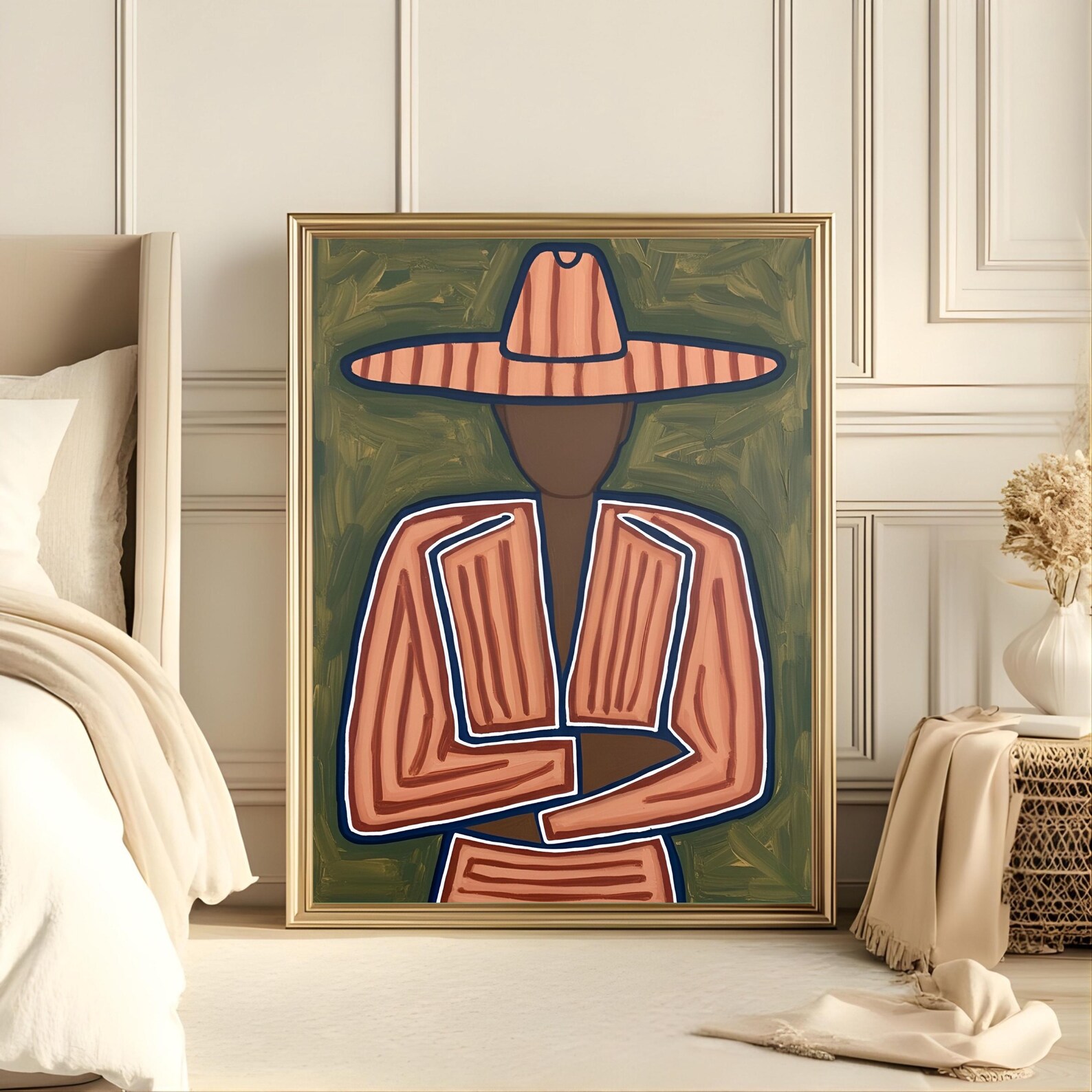 Abstract Cowboy Illustration Art Print, Modern Western Decor (digital ...