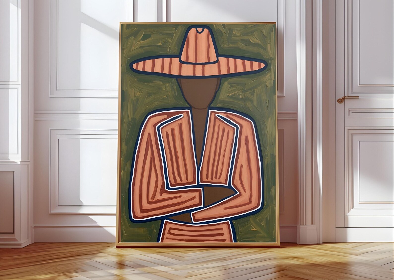 Abstract Cowboy Illustration Art Print, Modern Western Decor (digital ...