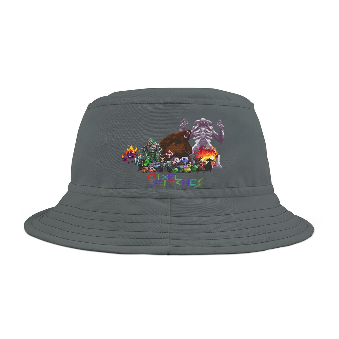 Pixel Art Bucket Hat Retro Gaming Summer Accessory Festival Fashion ...