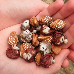 Little Red Fox bead Sleepy Woodland Critter handmade polymer | Etsy