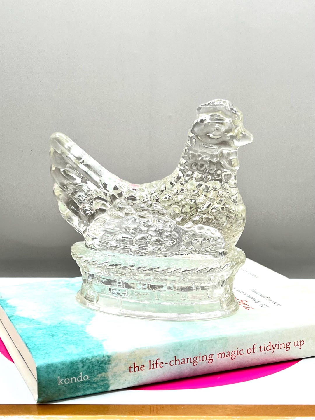 Vintage J.H. Millstein Glass Hen on Nest Candy Dish 1930s Farmhouse ...