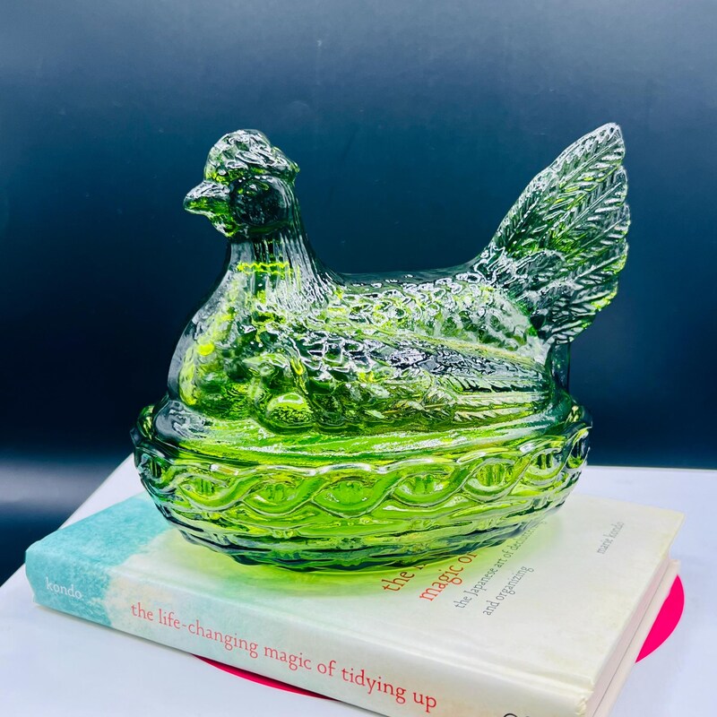 Glass Hen on Nest - Etsy