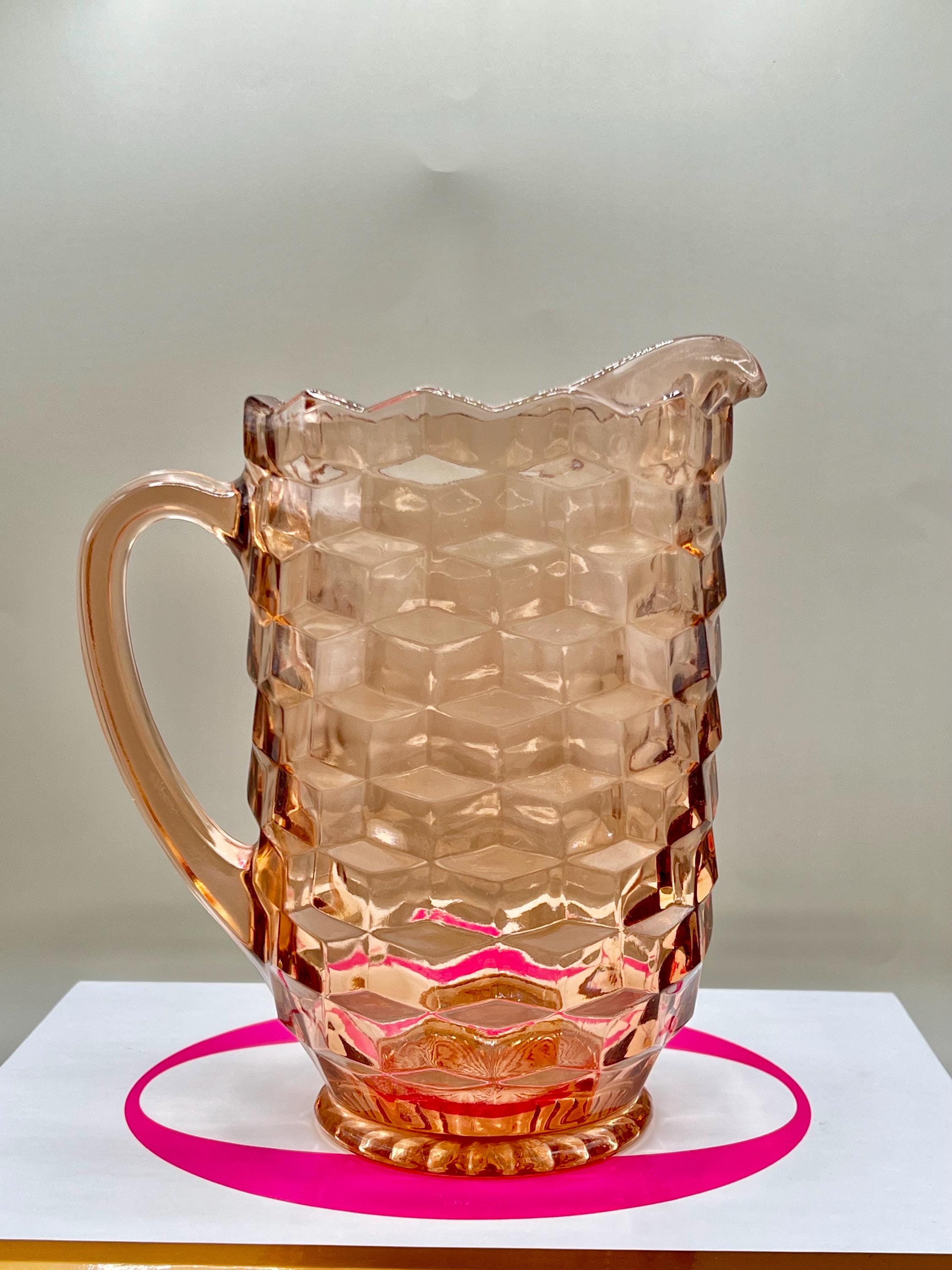 Vintage Whitehall Colony Peach Glass Pitcher | 1960s MCM Drinkware ...