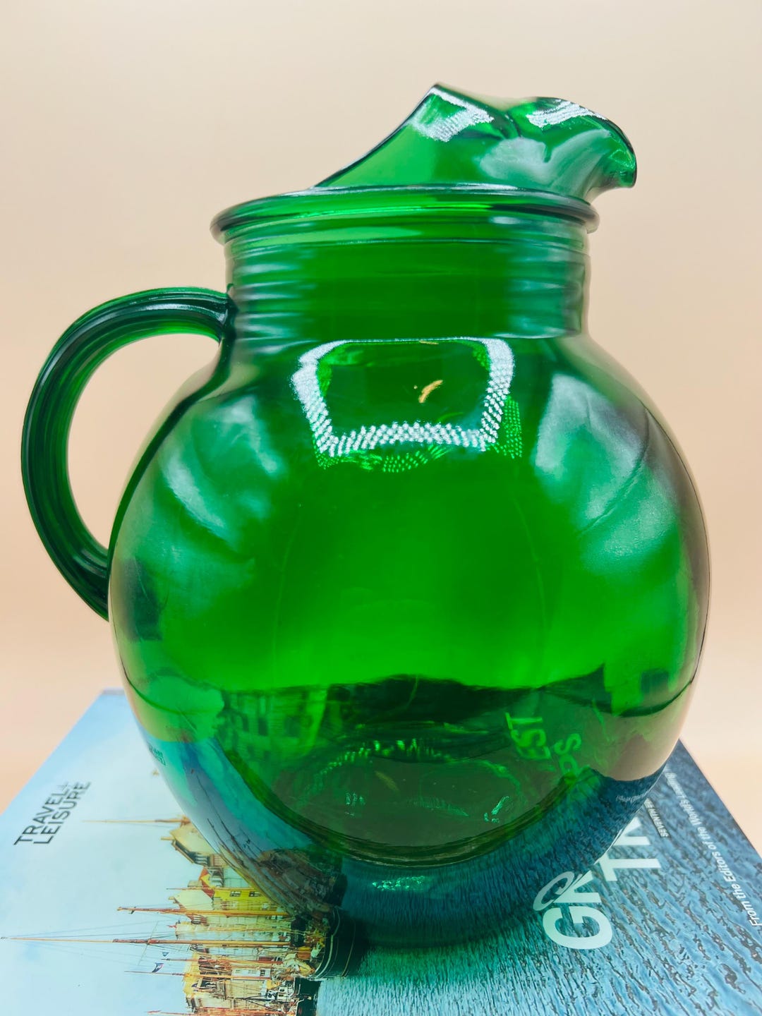 RARE Vintage Roly Poly Forest Green Pitcher by Anchor Hocking – Retro ...