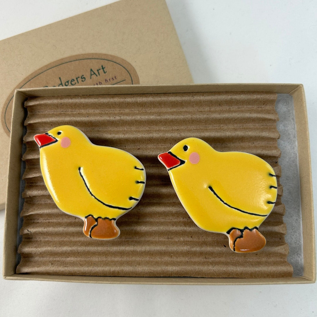 Two Teeney Baby Chicks Magnets With Gift Box, Farm Animal Lover Gift ...