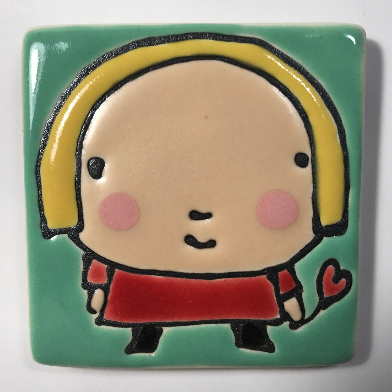 2.5 Square Girl With Heart No. 74bln - Etsy