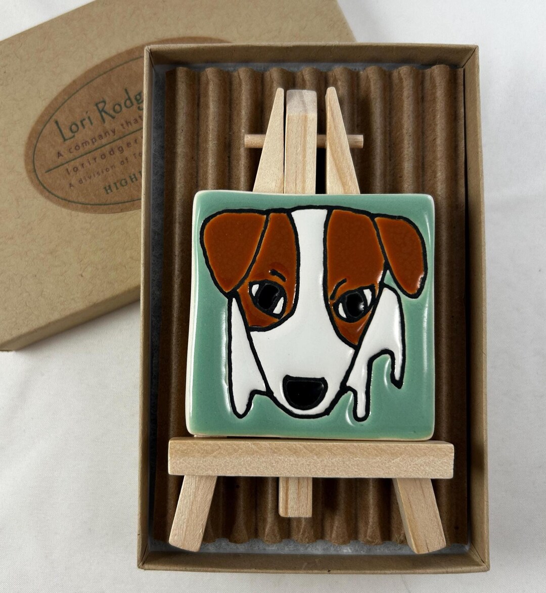 Jack Russell Terrier Porcelain Tile: Dog Lover Gift With Easel - Etsy