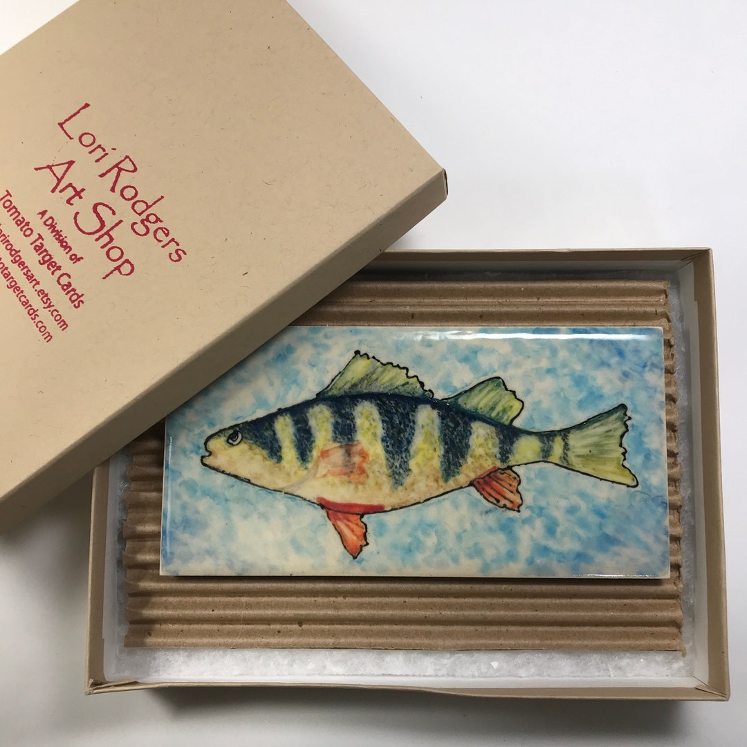 3 X 6 Perch Tile W/easel & Gift Box, Fish Lover Gift, Fisherman Gift ...