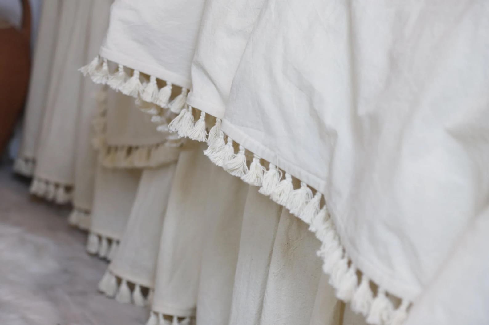 Neutral Bedding, Tassel Quilt Cover Set, Bohemian Duvet Cover, Boho ...