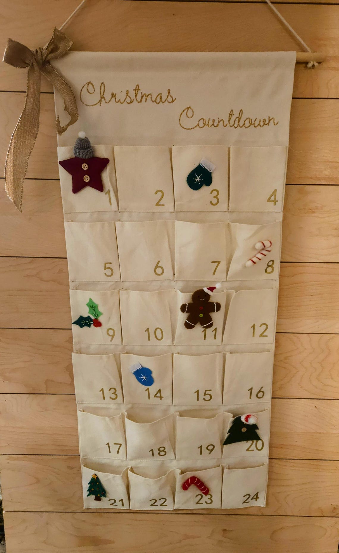 Personalized Fabric Advent Calendar, Wall Hanging, Countdown to ...