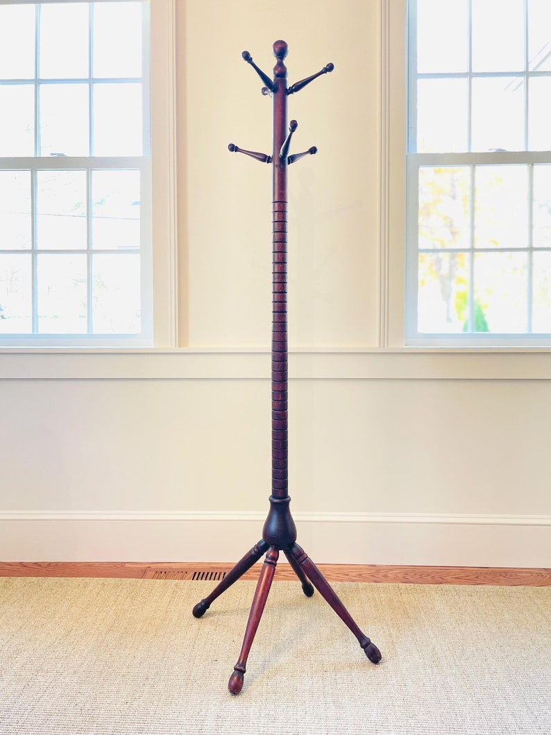 Victorian Antique Coat Rack Hall Tree Stick and Ball/eastlake Style ...