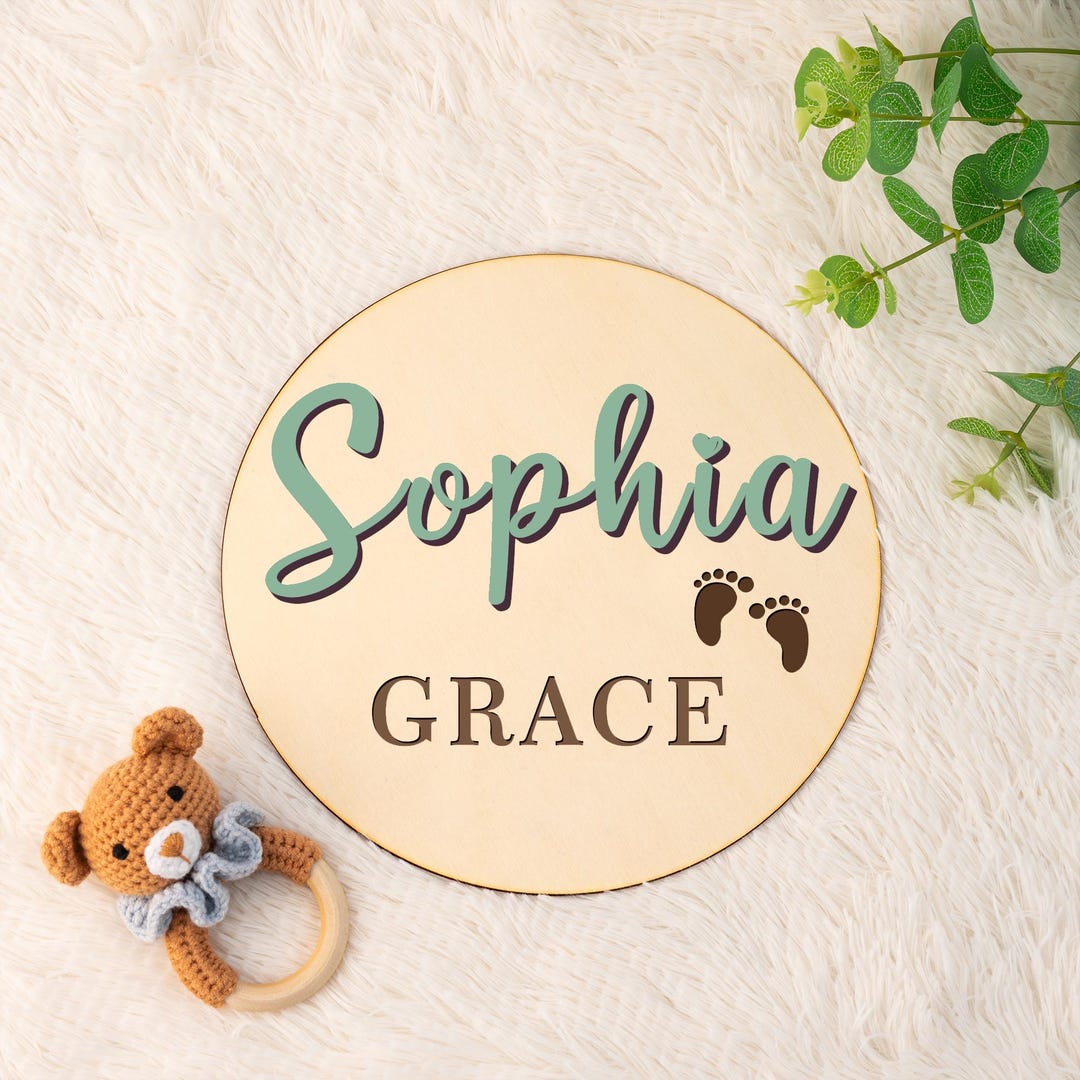 Wood Baby Announcement Sign, Custom Wood Sign, Wood Baby Name Sign ...