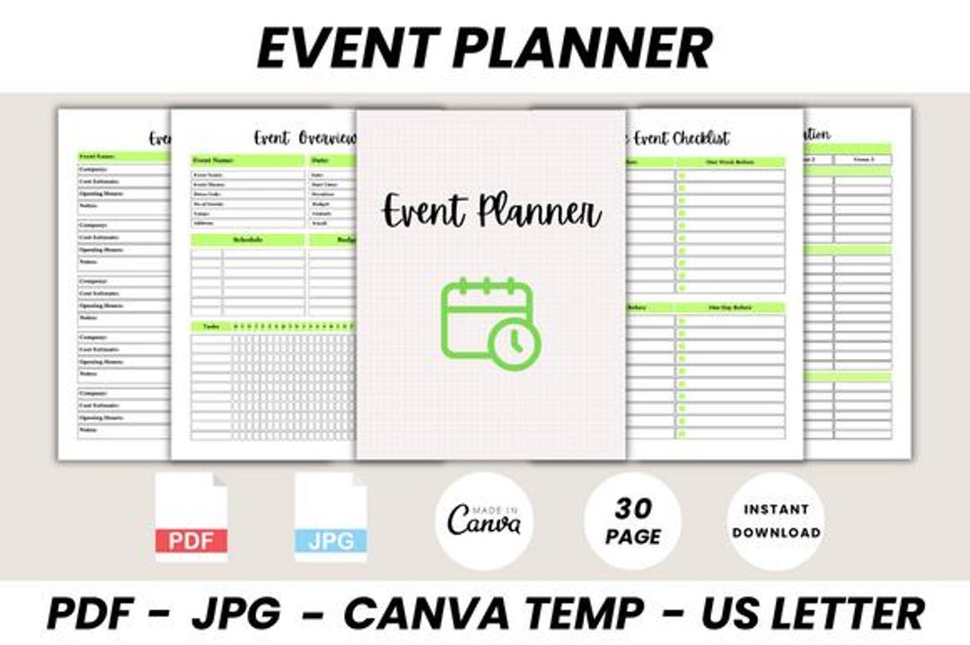Event Planner Printable, Event Planning Checklist, Party Planner, Venue ...