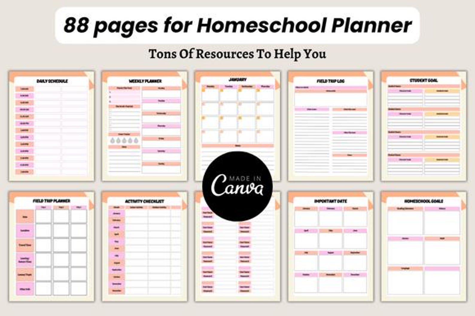 Homeschool Planner Printable, Homeschool Planner, 2024 2025, Homeschool ...