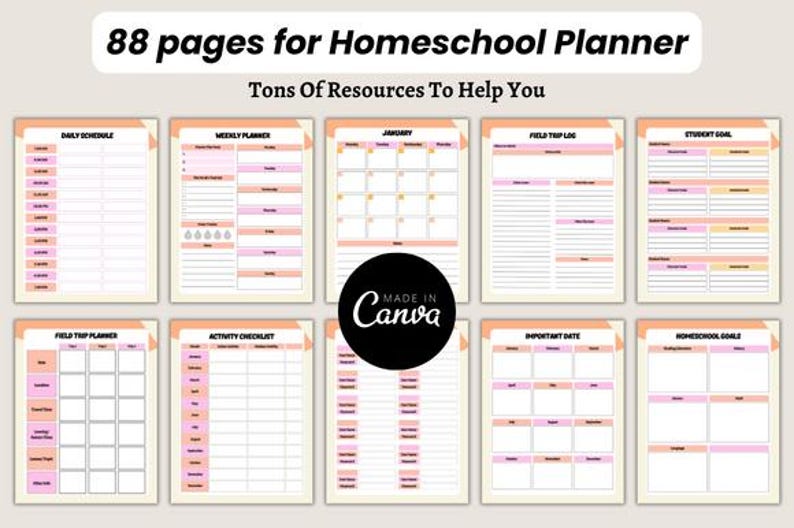 Homeschool Planner Printable, Homeschool Planner, 2024 2025, Homeschool ...