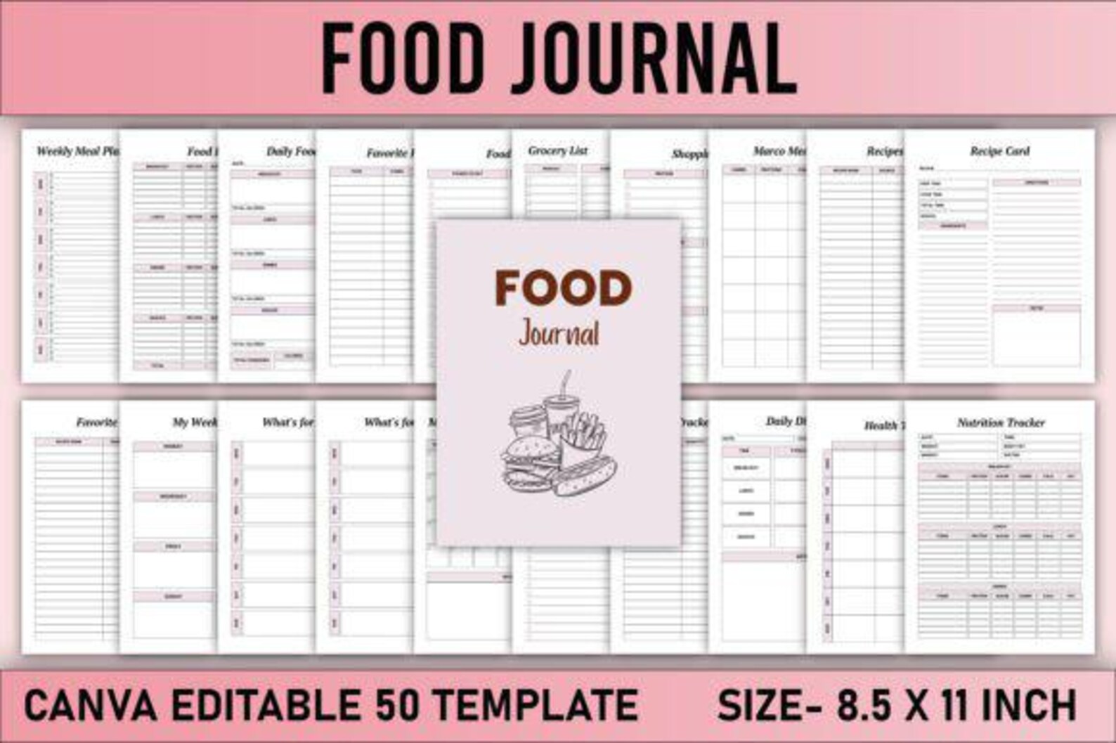 Editable Daily Food Journal|printable Daily Food Journal|daily Food ...