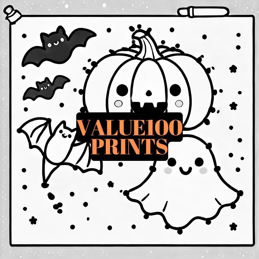 10 Halloween Coloring Pages for Kids Printable Download - Etsy