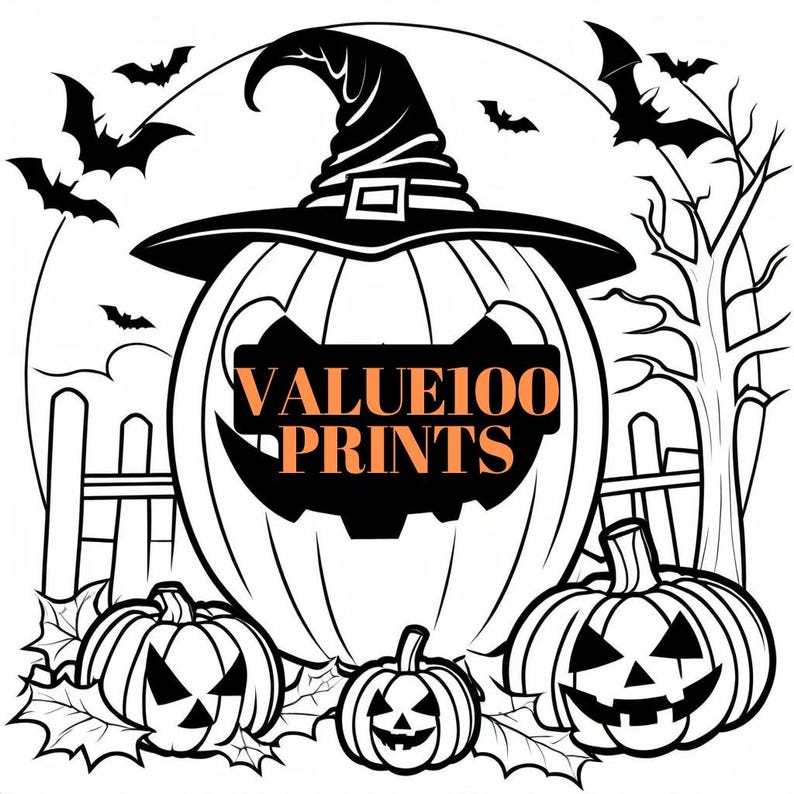 10 Halloween Coloring Pages for Kids Printable Download - Etsy