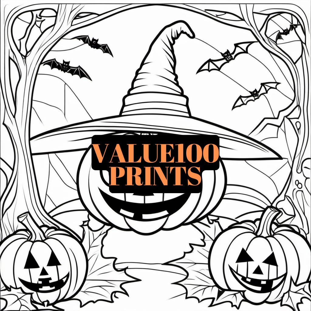 10 Halloween Coloring Pages for Kids Printable Download - Etsy