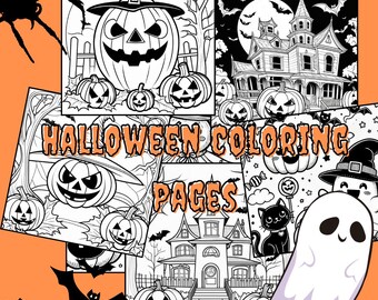Halloween Coloring Pages for Kids Digital Download 6 Printable Activity ...