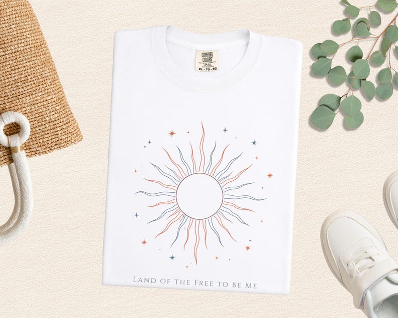 Land of the Free to Be Me Shirt, Boho 4th of July Tee, Minimalist ...