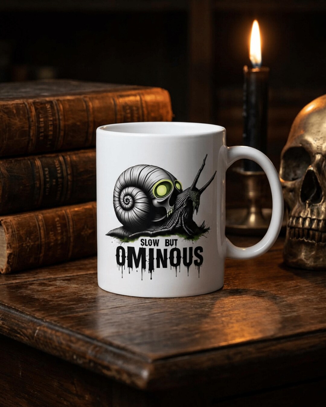 Snail Skull Goth Mug, Weirdcore Dark Academia Cup, Creepy Monster ...