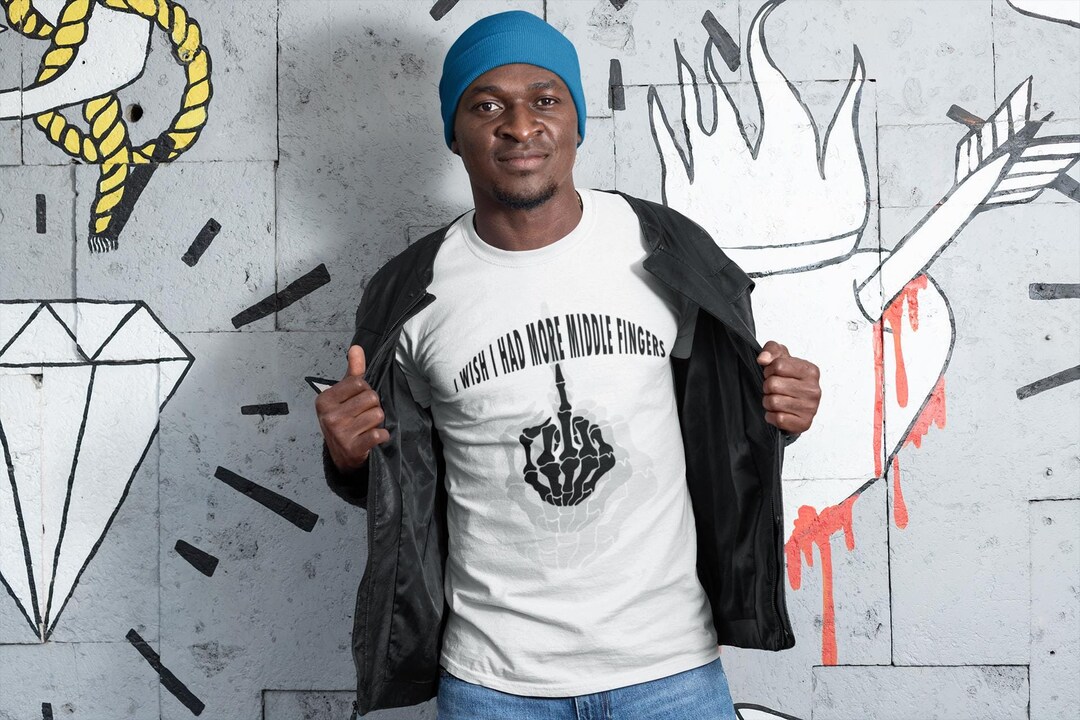 Funny Middle Finger Graphic Tee, Sarcastic Unisex T-shirt, Rude Joke ...