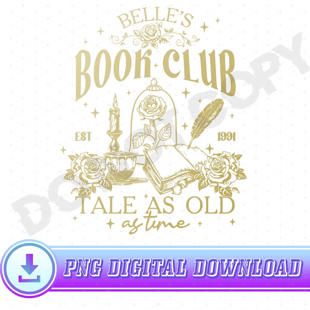 Retro Tale as Old as Time Belle's Book Shop Png, Retro Belle Png, Retro ...