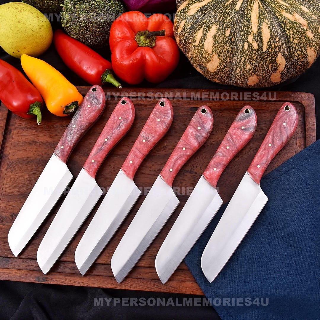 Steak Knives Set 6 Pcs Custom Handmade BBQ Steak Knives Birthday Gifts ...