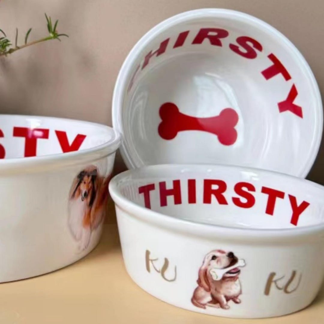 Personalized Dog Bowl, Custom Pet Bowl, Ceramic Dog Bowl, Dog Breeds ...