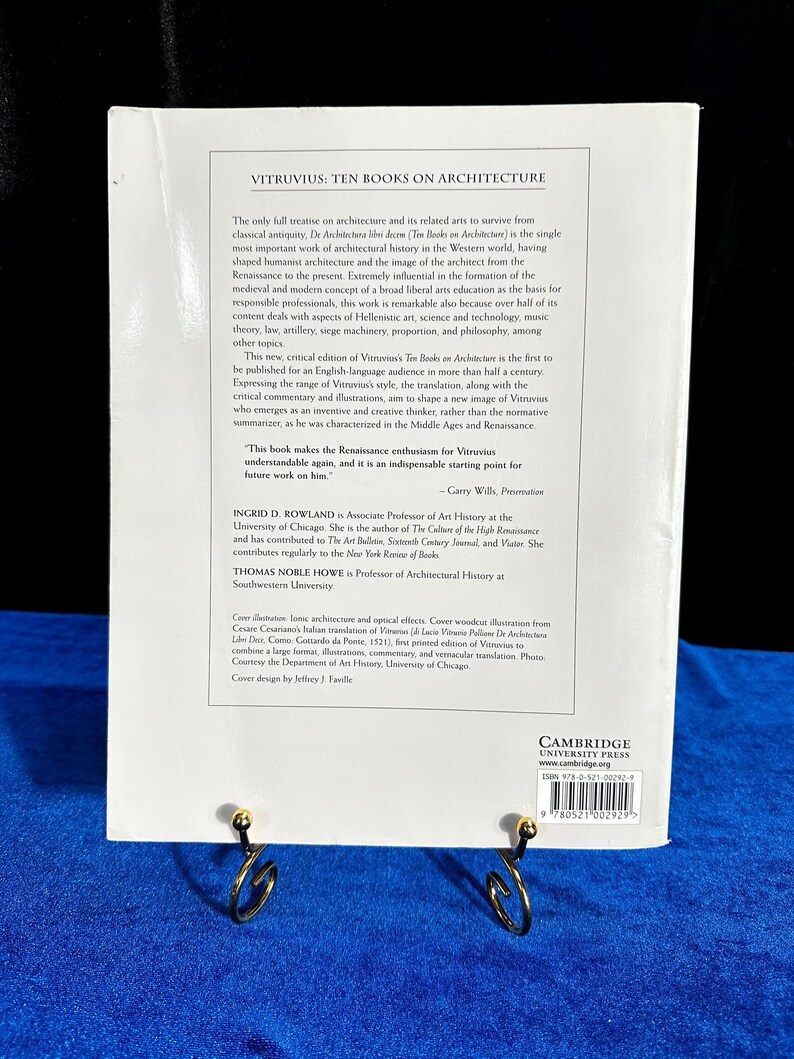 1999 Vitruvius Ten Books on Architecture Edited by Rowland & Howe - Etsy
