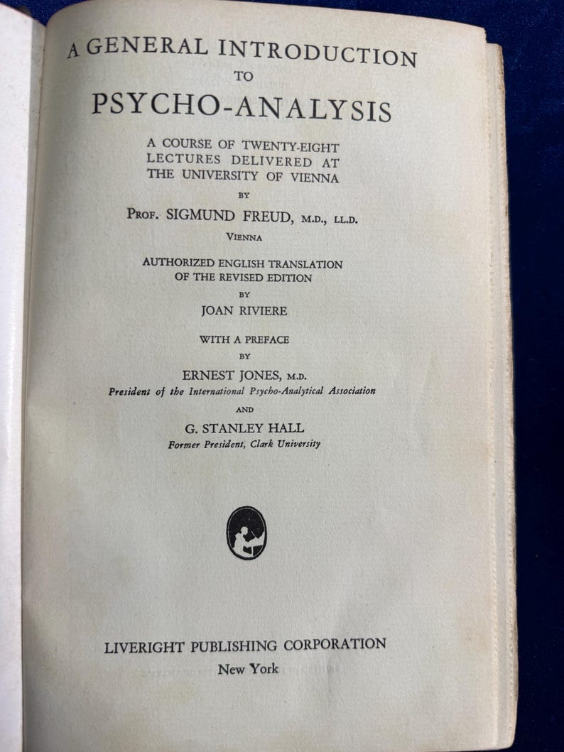 1935 Introduction to Psychoanalysis by Sigmund Freud - Etsy